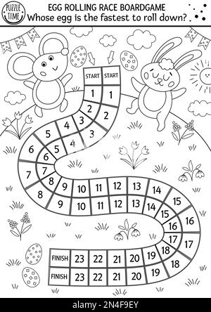 Easter adventure board game for children with cute characters and ...