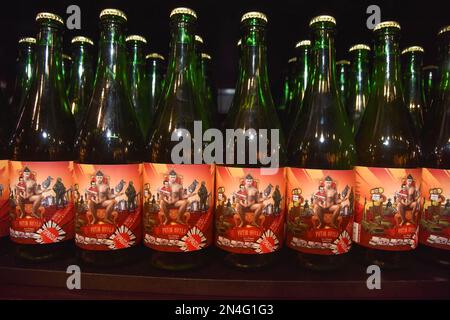 Beer with the image of Russian President Vladimir Putin on the shelves ...