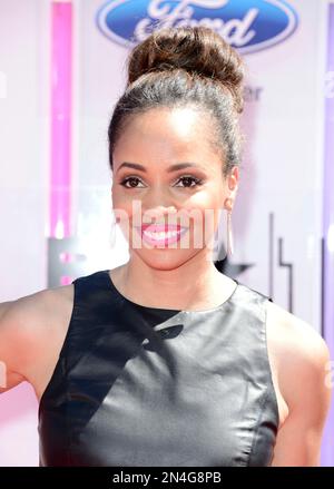 Latarsha Rose arrives at the BET Awards at the Nokia Theatre on Sunday ...