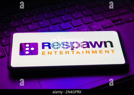 In this photo illustration, the Respawn Entertainment logo is displayed ...
