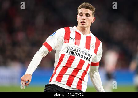 EINDHOVEN, NETHERLANDS - FEBRUARY 5: Guus Til of PSV runs with the ball during the Dutch TOTO ...