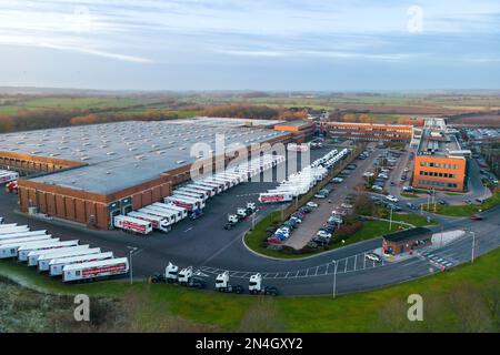 aerial view of Aldi Head Office & distribution centre at Atherstone ...