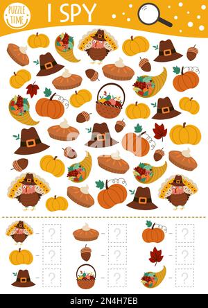 Autumn I spy game for kids. Searching and counting activity for ...