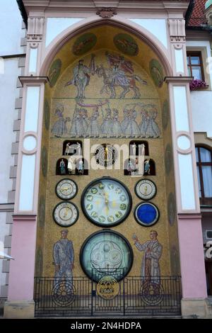 Olomouc astronomical clock (Olomoucký orloj) on the building of the ...