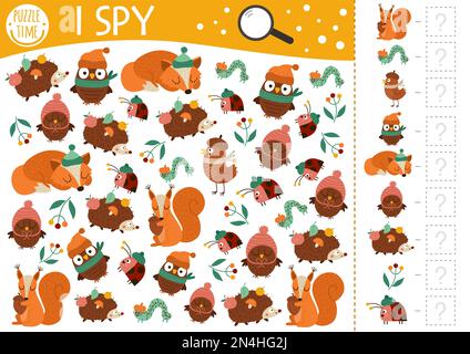 Forest I spy game for kids. Searching and counting activity for ...