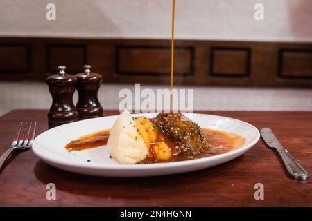 A typical Scottish haggis meal in a restaurant Stock Photo - Alamy