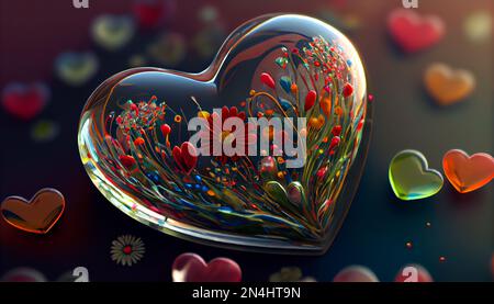 Little glass hearts Stock Photo - Alamy