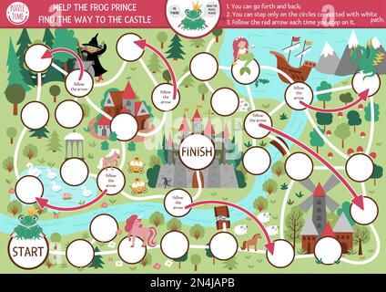 Fairytale kingdom map. Medieval village background. Vector fairy tale castle infographic ...