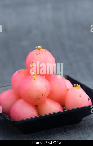 Indian Bengali Mithai Pink Rasbhari Also Called Chena Angoor, Gulabi ...