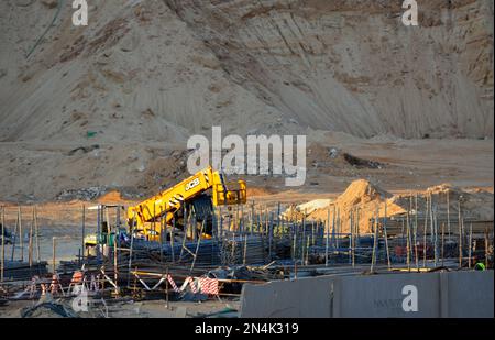 Giza, Egypt, February 4 2023: A construction site of new high rise in ...