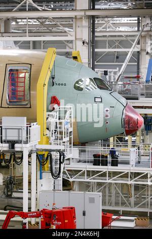 The Airbus A350 XWB assembly line is seen in Toulouse, southwestern ...