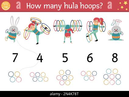 Circus artist illustration Circus gymnast with hula hoop on hands Front ...