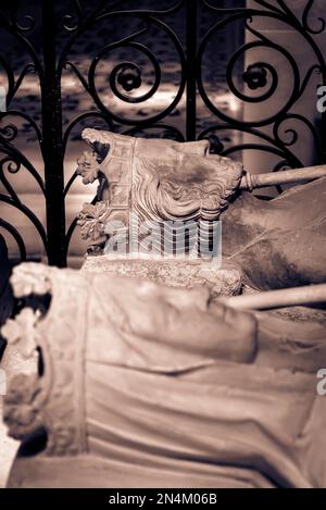 The tomb effigy of a French royal couple, Basilica of Saint-Denis ...