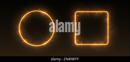 Neon game avatar frames, round gamers animals and fantasy characters ...