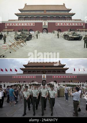 People's Liberation Army tanks guard the Gate of Heavenly peace in ...