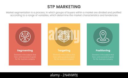 stp marketing strategy model for segmentation customer infographic with circle pie chart diagram ...