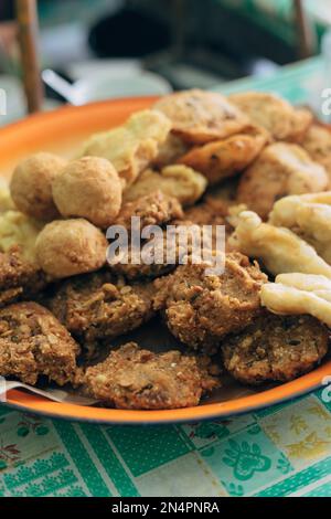 Local snacks from Ponorogo, Indonesia called Lentho made from tolo ...