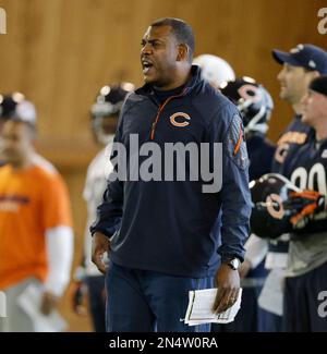 Chicago Bears defensive coordinator Mel Tucker looks up during NFL ...