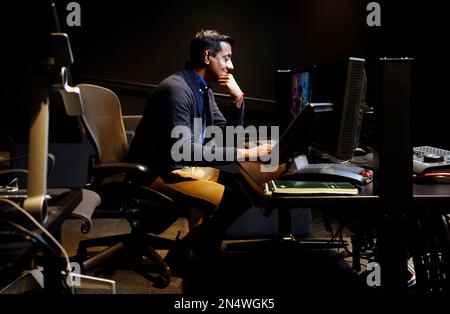 Pixar animator and short-film director Sanjay Patel is seen with a clip ...