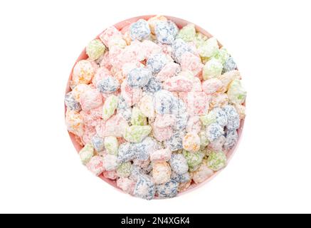 Rainbow Mini Mochi Rice Cake Candies Isolated on a White Background ...