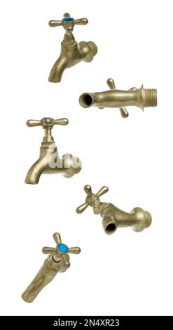 Metal water faucet isolated over white background Stock Photo - Alamy