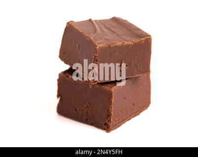 Pieces of Plain Chocolate Fudge in 1 Inch Cubes Stock Photo - Alamy