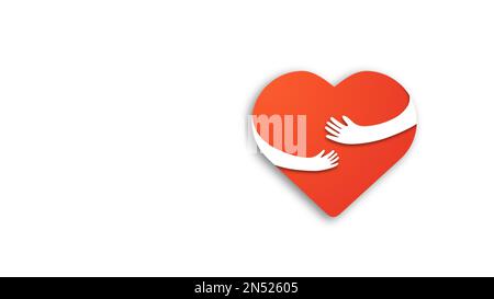 Hands hugging heart with love 3d illustration Stock Photo - Alamy