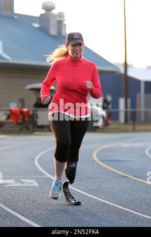 Boston Marathon bombing survivor Heather Abbott arrives at federal ...