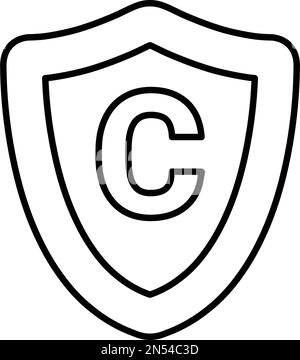 Copy write, protection icon. Well organized simple vector illustration ...