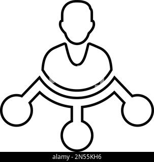 Structure and hierarchy of corporate company, org chart line icons set ...
