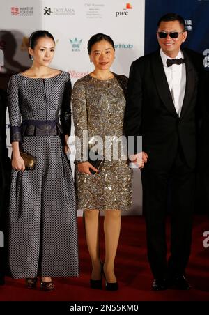 (From right) Chinese actress Zhang Ziyi speaks next to Taiwanese ...