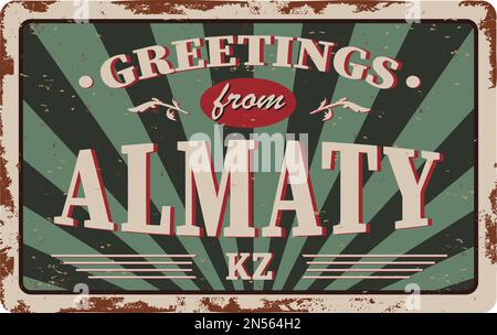 Almaty - sign. Greetings for t-shirt, mug, card, logo, tag, banner ...