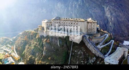 Italy .Famous medieval castles of valle d'Aosta - impressive Bard fort ...