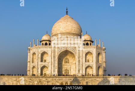Taj Mahal after sunrise, famous building of the Mughal period Agra ...
