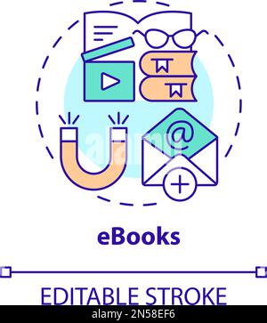 Ebooks line icon, vector. Ebooks outline sign, concept symbol, flat ...