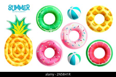 Summer floater vector set design. Summer floaters element isolated for ...