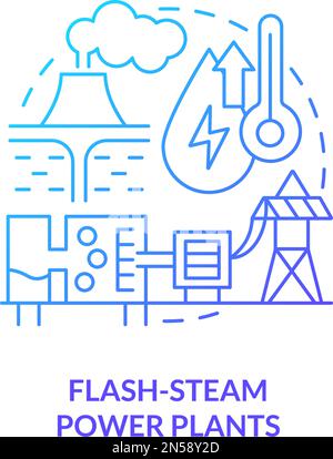 Flash-steam power plant blue concept icon Stock Vector Image & Art - Alamy