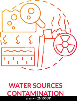 Water sources contamination red concept icon Stock Vector Image & Art ...