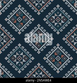 Yakan weaving inspired vector seamless long pattern - Filipino ...