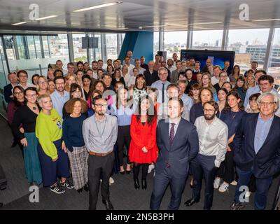 Scenes and workers at The Sunday Times offices at 1 London Bridge Place ...