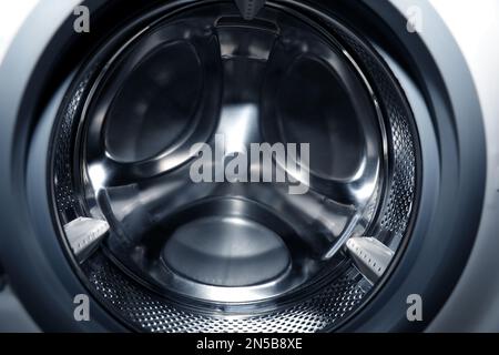 Empty washing machine drum, closeup. Laundry day Stock Photo - Alamy