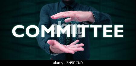 Handwriting text Committee, Word for Group of people appointed for a ...