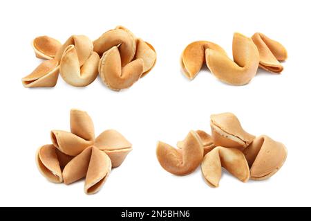Set of fortune cookies on white background. Banner design Stock Photo ...