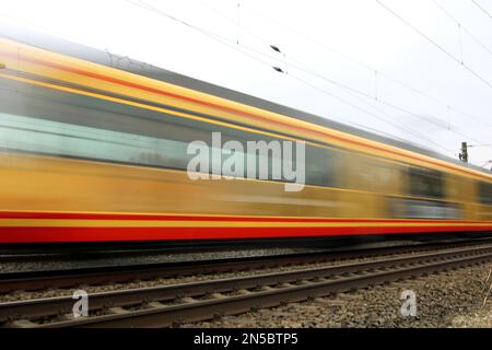 rush pasting express train, Germany Stock Photo - Alamy