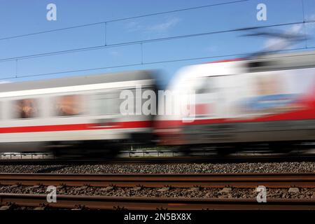 rush pasting express train, Germany Stock Photo - Alamy