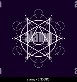 Mystical tribal geometric shape of connected lines and circles, mystic ...
