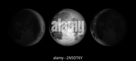 Digitally generated photograph of the moon phases Stock Photo - Alamy