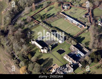 Aerial view of Barnwell Castle, near Oundle, Northamptonshire Stock ...
