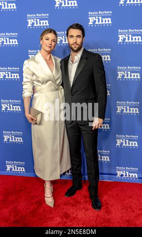 Emily VanCamp and Josh Bowman arrival at The 38th Santa Barbara ...