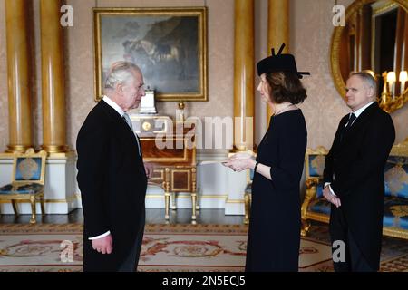 King Charles III receives Helen Duchene, the Ambassador of France, as ...